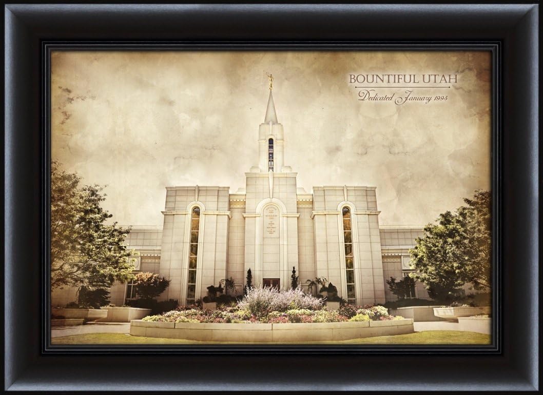 Amazon.com: LDS (Mormon) 15 x 20 Framed Vintage Bountiful Temple LDS ...