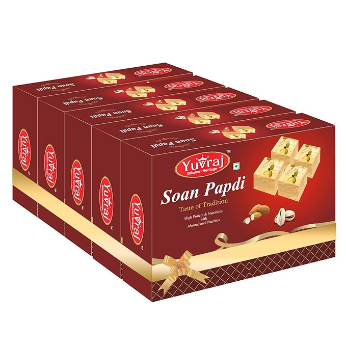 Yuvraj Food Product Soan Papdi patisa mithai for Gift Box Pack of 5 ...
