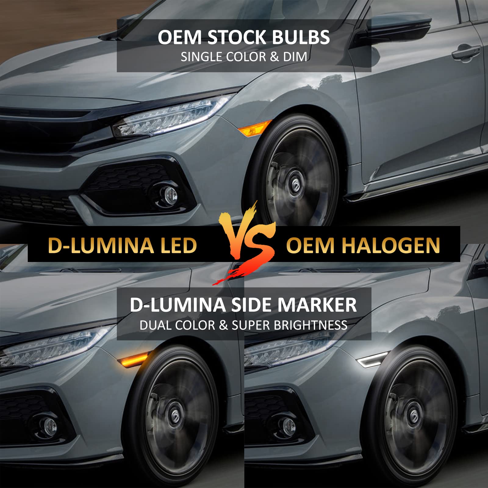 Honda Civic OPP ULITE Civic Side Marker Lights, Amber Sequential ...