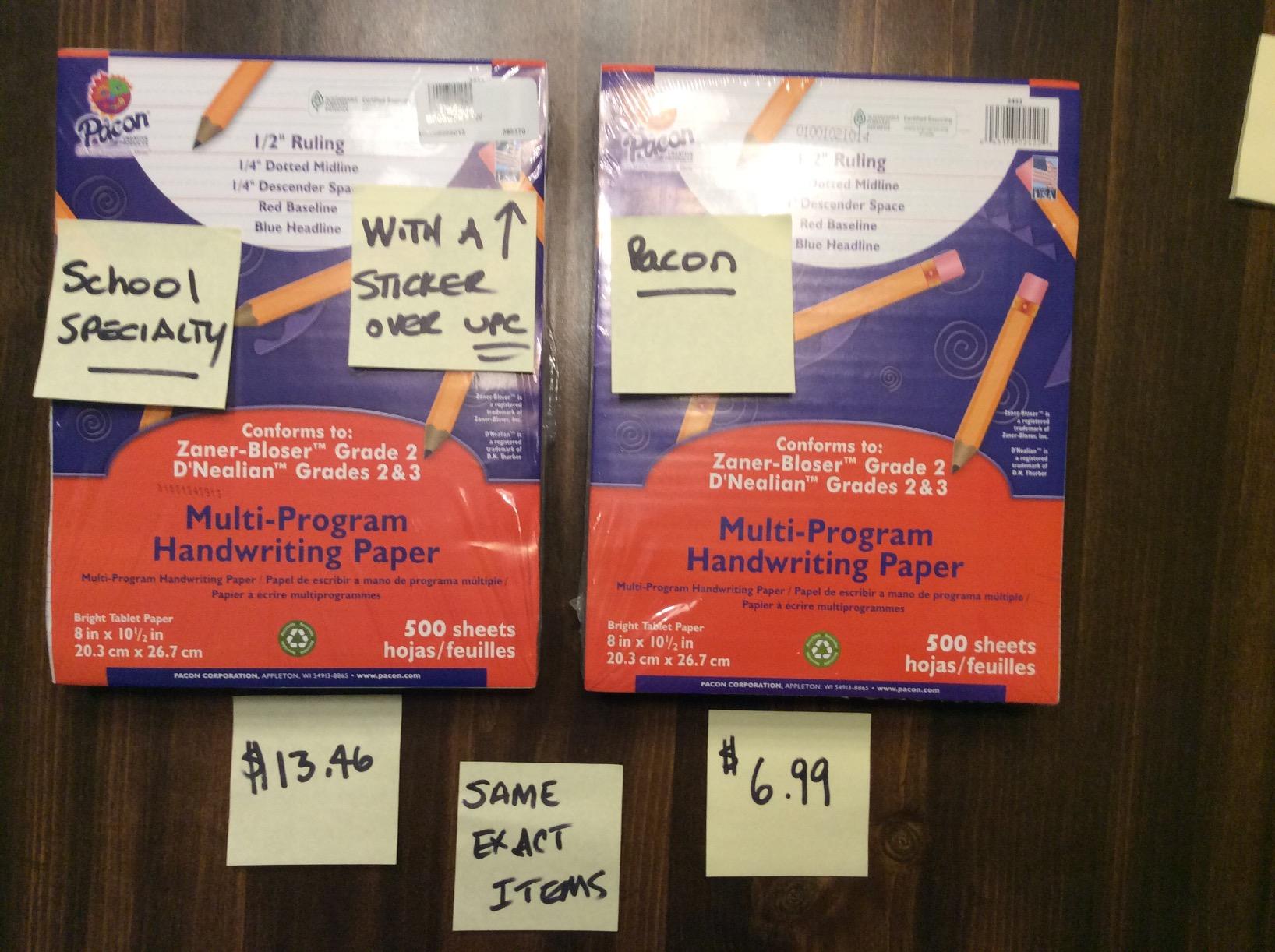 Amazon.com: School Specialty Handwriting Paper - 1/2 Rule, 1/4 Dotted ...