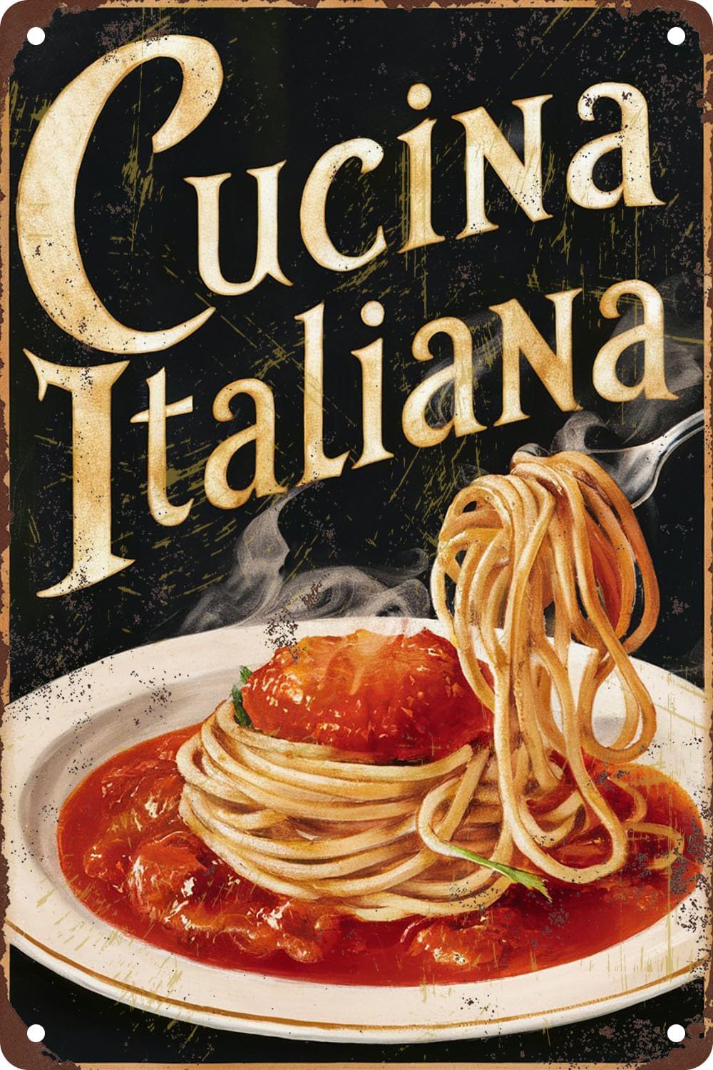Amazon.com: Italian Food Vintage Metal Tin Sign Cucina Italiana Funny ...