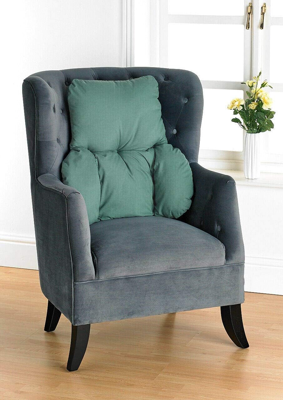 Diana Cowpe Teal Plain Dyed T Shaped Lumbar Back Support Cushion ...
