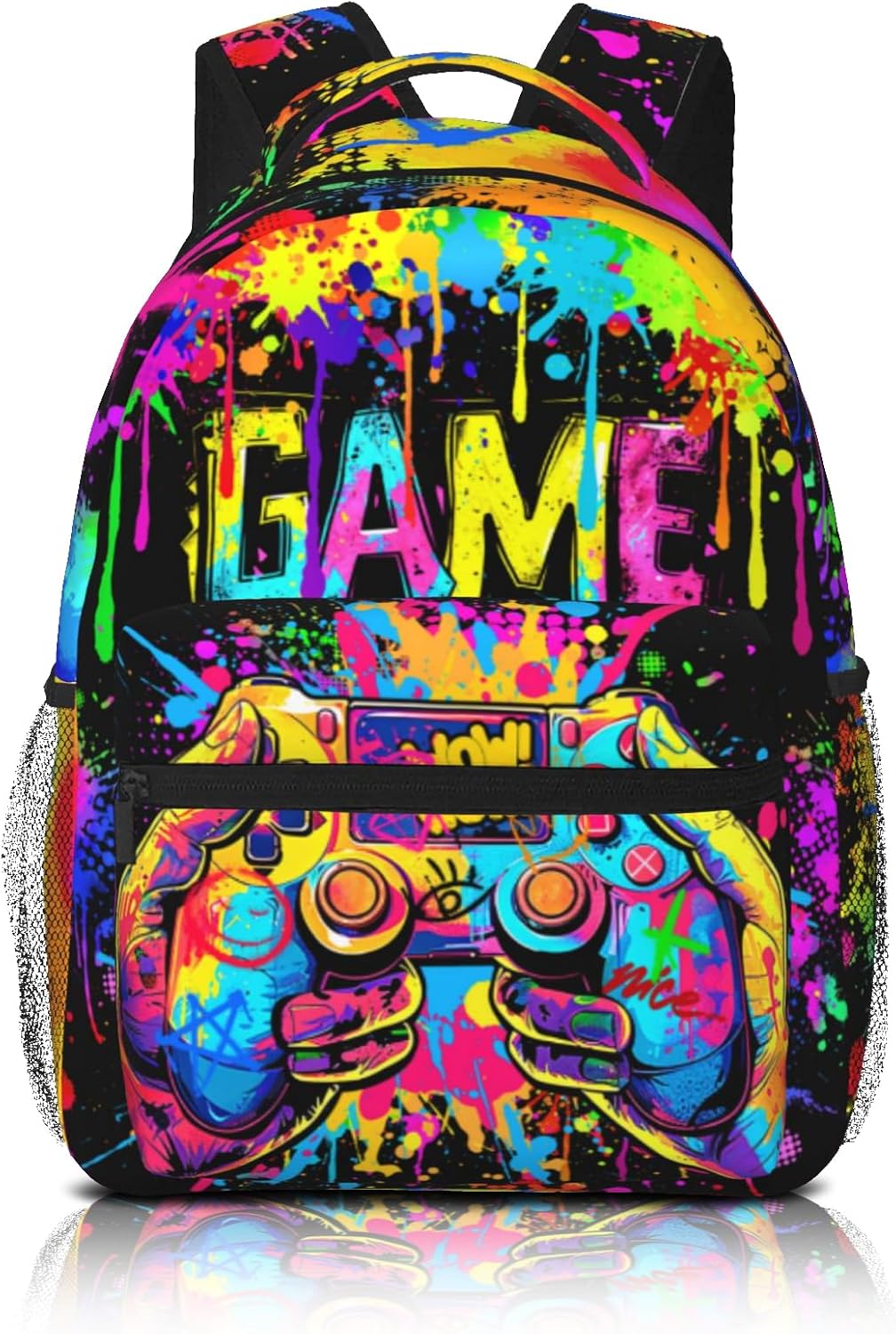 Amazon.com | Opuiilo Video Game School Backpack for Boys Graffiti ...