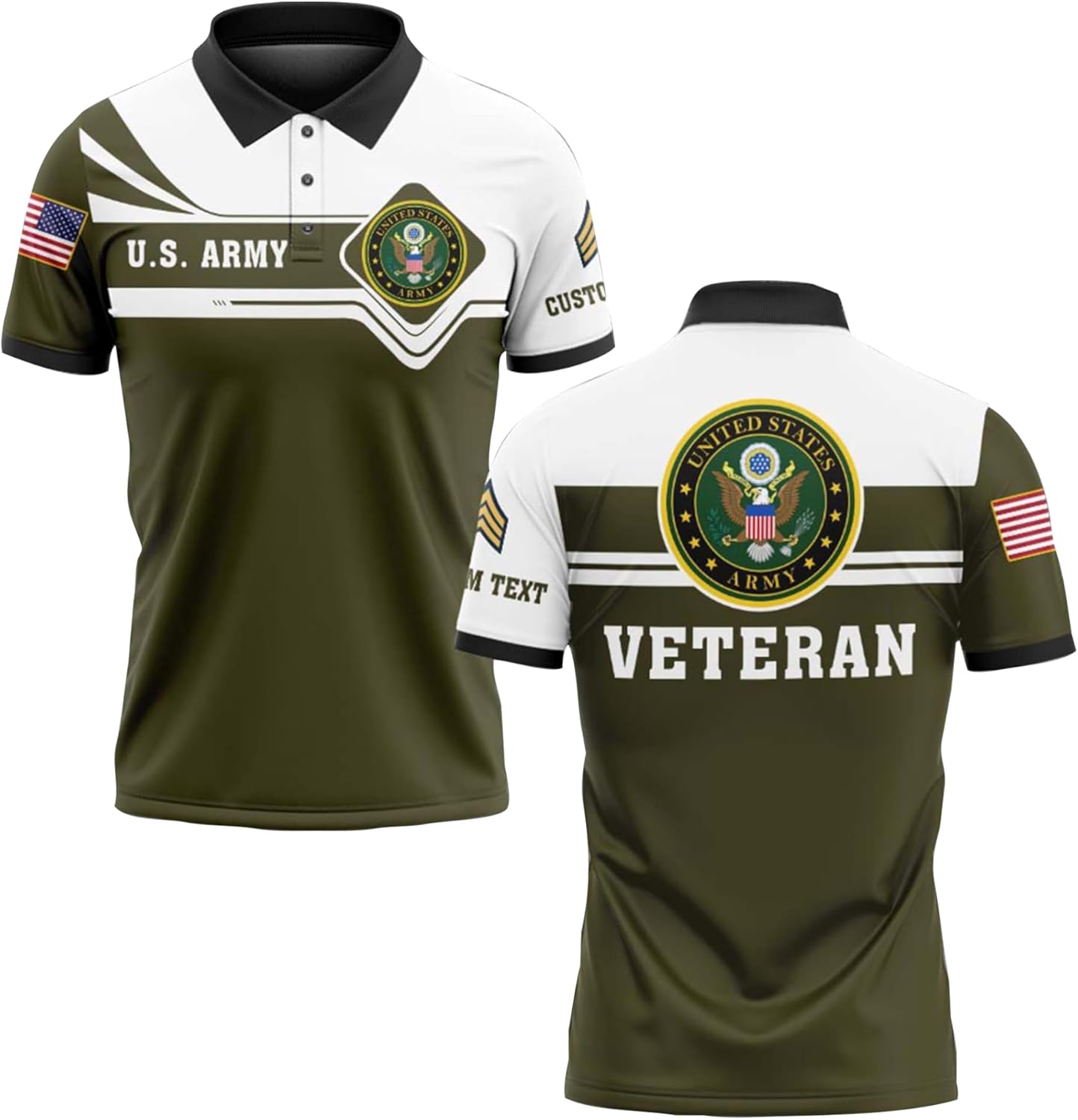 Amazon.com: Customized US Army Veteran Shirts #P7870 - Polo : Clothing ...