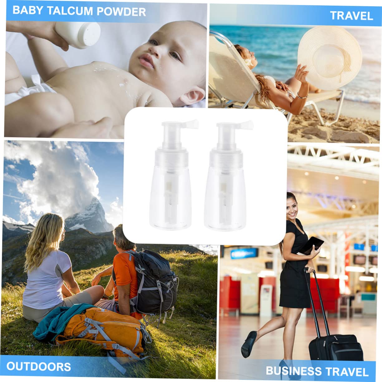Powder Sprayer 2-Pack Refillable Powder Spray Bottles - Fine Mist ...