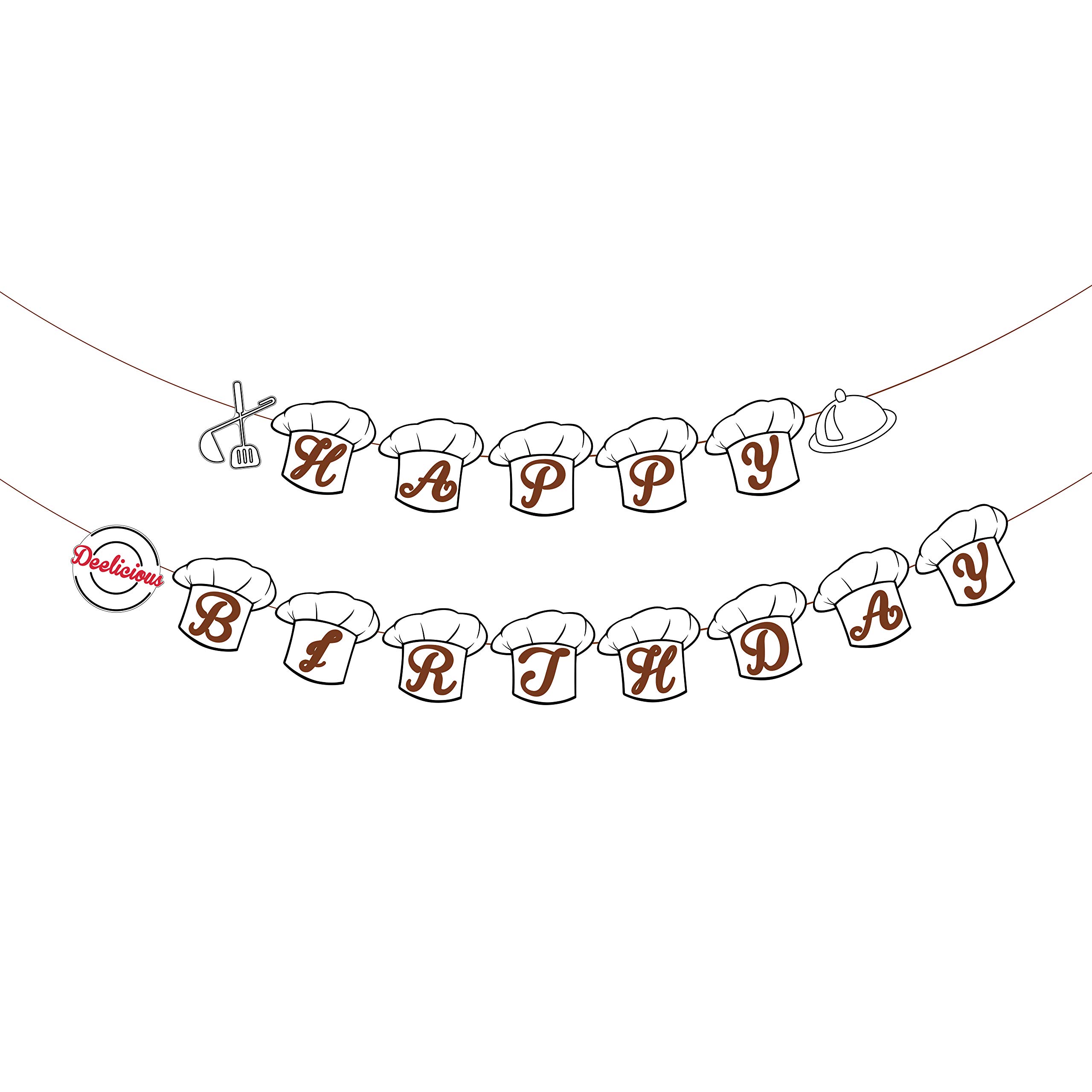 Yiiigoood Dee Licious Chef Cooking Birthday Banner Little Chef Hat ...