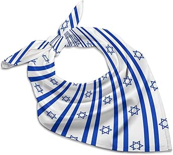 Amazon.com: Israel Flag Shaped Bandanas Squares Handkerchief Hair ...