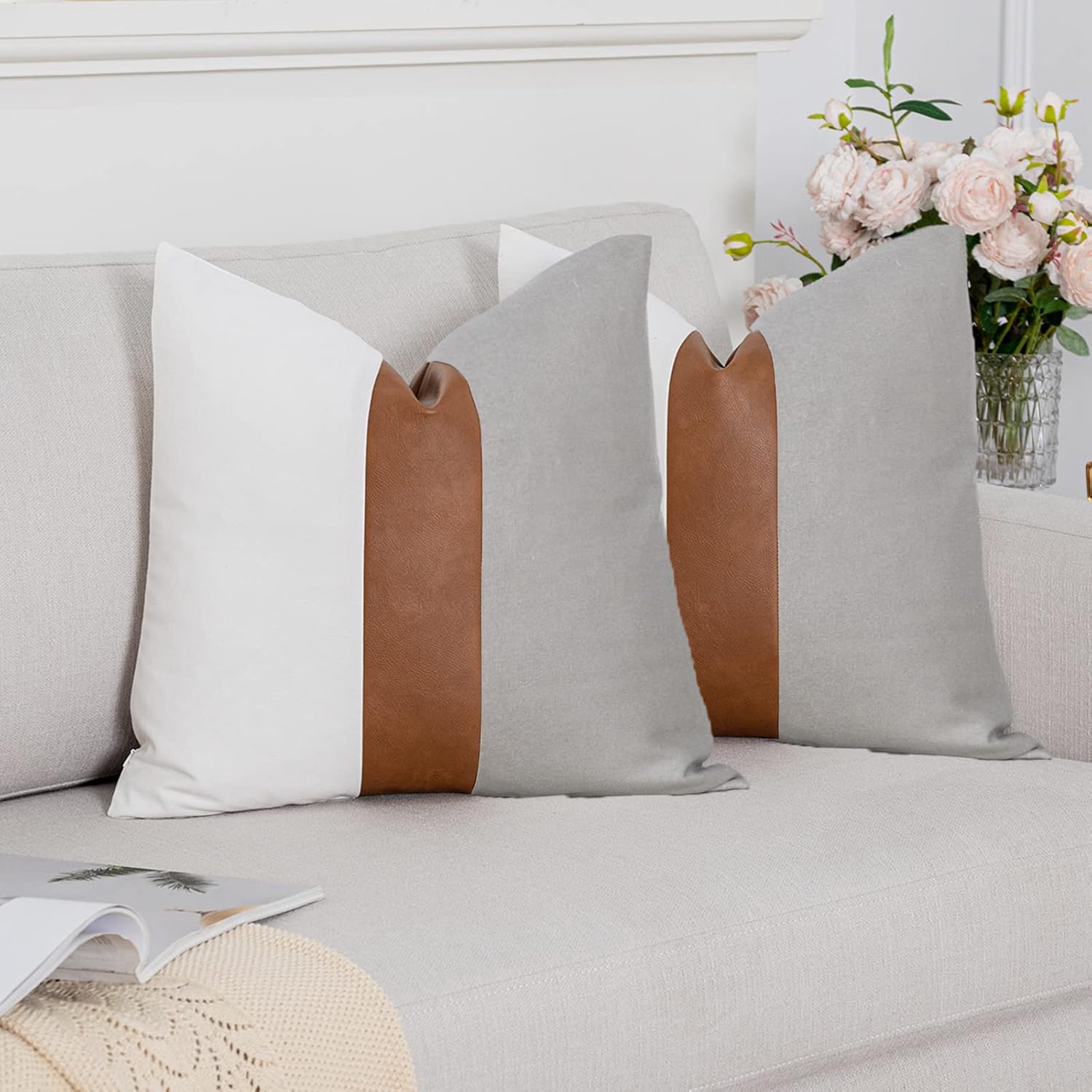 Amazon.com: Vfuty 20x20 Pillow Covers Set of 2 Boho Farmhouse ...