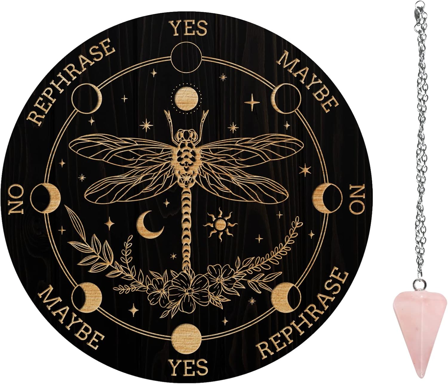 Amazon.com: AHANDMAKER 7.8" Witch Pendulum Board, Wooden Dowsing ...