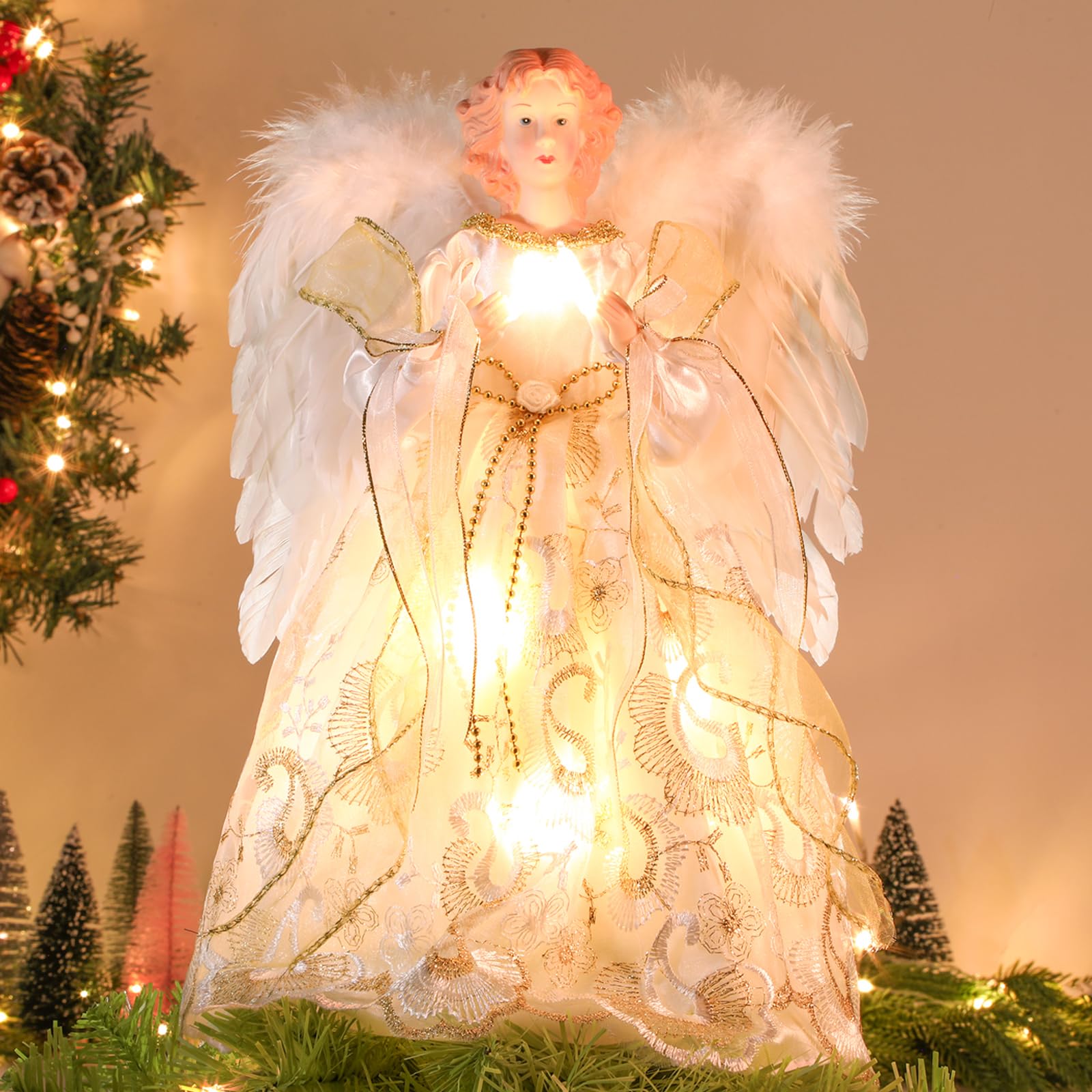 Lighted Christmas Tree Top Angels Amazon.com: Christmas Angel Tree