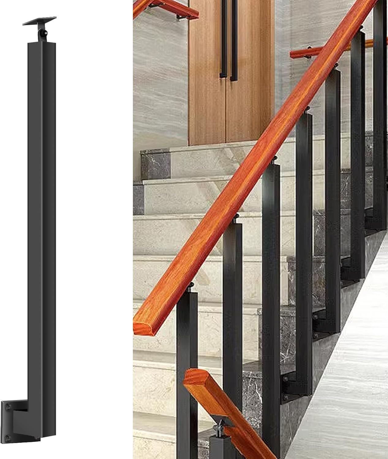 Square Stair Baluster Posts- 270° Adjustable Metal Railing Spindles ...