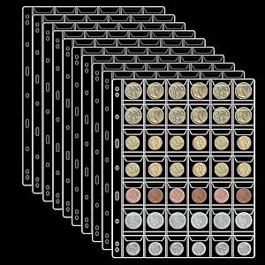 10 Sheets Coin Collection Pages - Coins Pocket Page with 420 Pockets ...