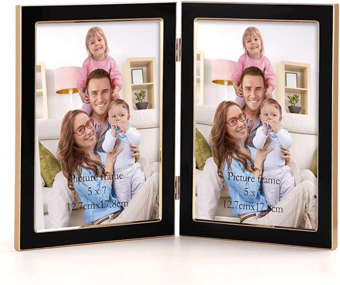 Amazon.com - Giftgarden 5x7 Double Picture Frame Black with Tempered ...