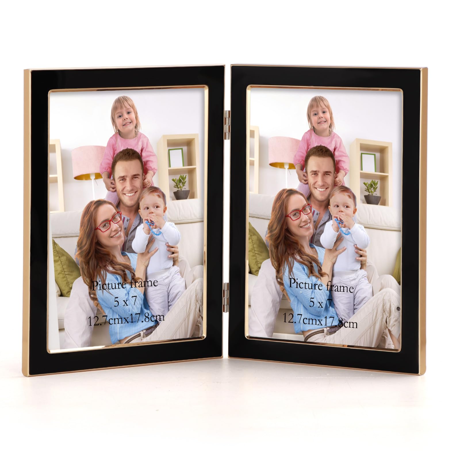 Amazon.com - Giftgarden 5x7 Double Picture Frame Black with Tempered ...