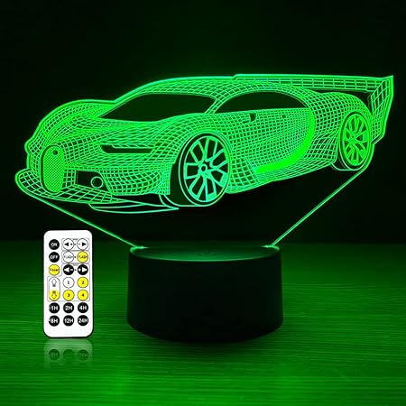 Amazon.com: FlyonSea Race Car Gifts,Car Lamp Car Party Supplies 7 Color ...