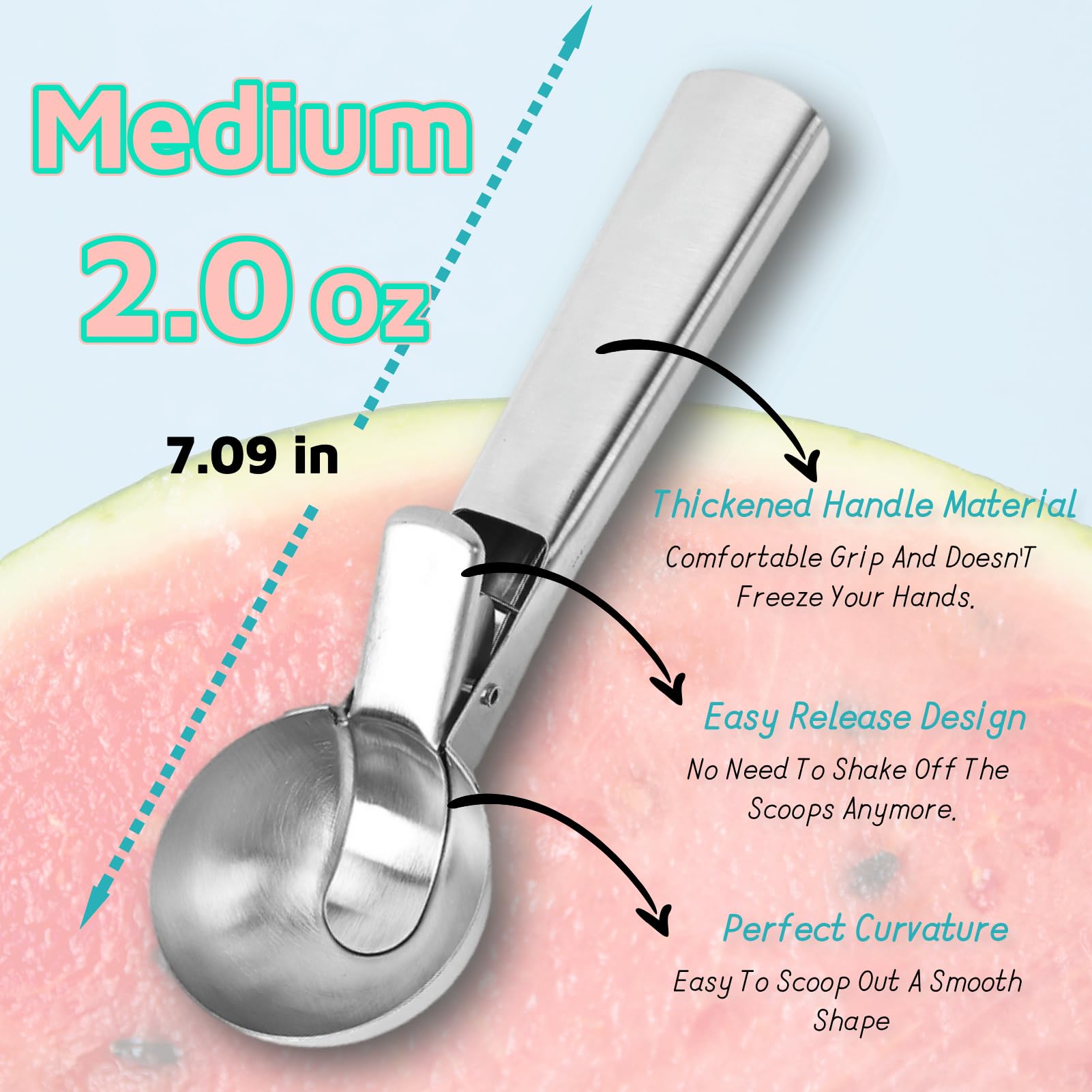 Snapklik.com : ZKIRON Old-school Ice Cream Scoop Stainless Steel, Heavy ...
