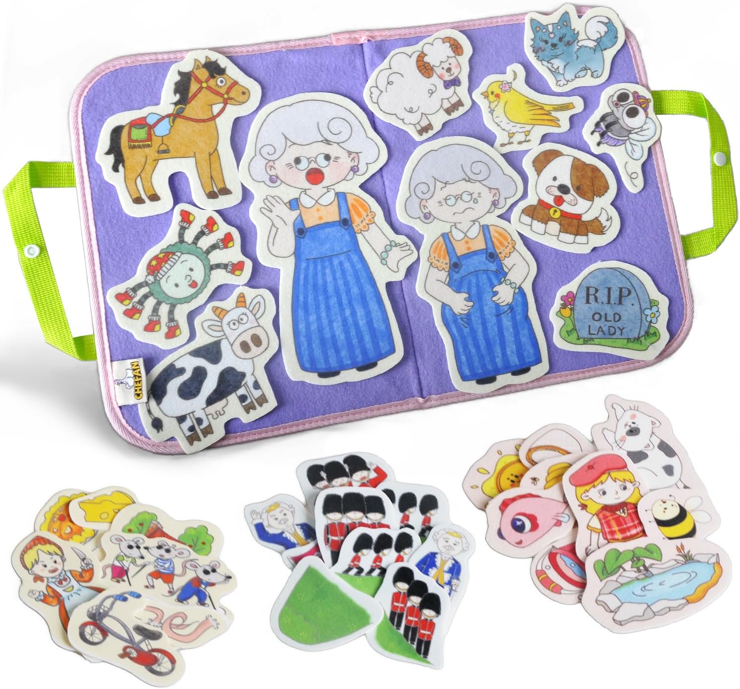 Amazon.com: CHEFAN Felt/Flannel Board Story Set of 4, PRECUT Felt ...