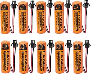 POWCAMAH 10-Pack FANSO ER14505M AA 3.6V Lithium Battery 2200mAh Li-SOCL₂Non-Rechargeable Battery ...