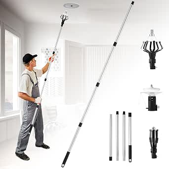 DwelSpire Light Bulb Changer for High Ceilings with Pole 12FT, Light ...