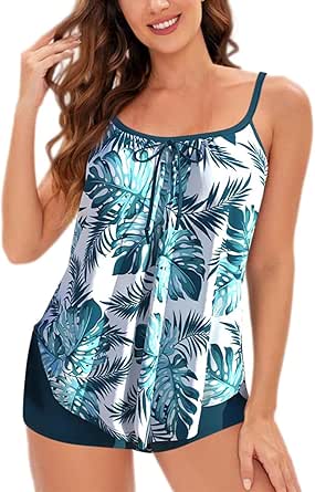Amazon.com: Tankini Swimsuits for Women Straps Split Swimsuit Sexy ...