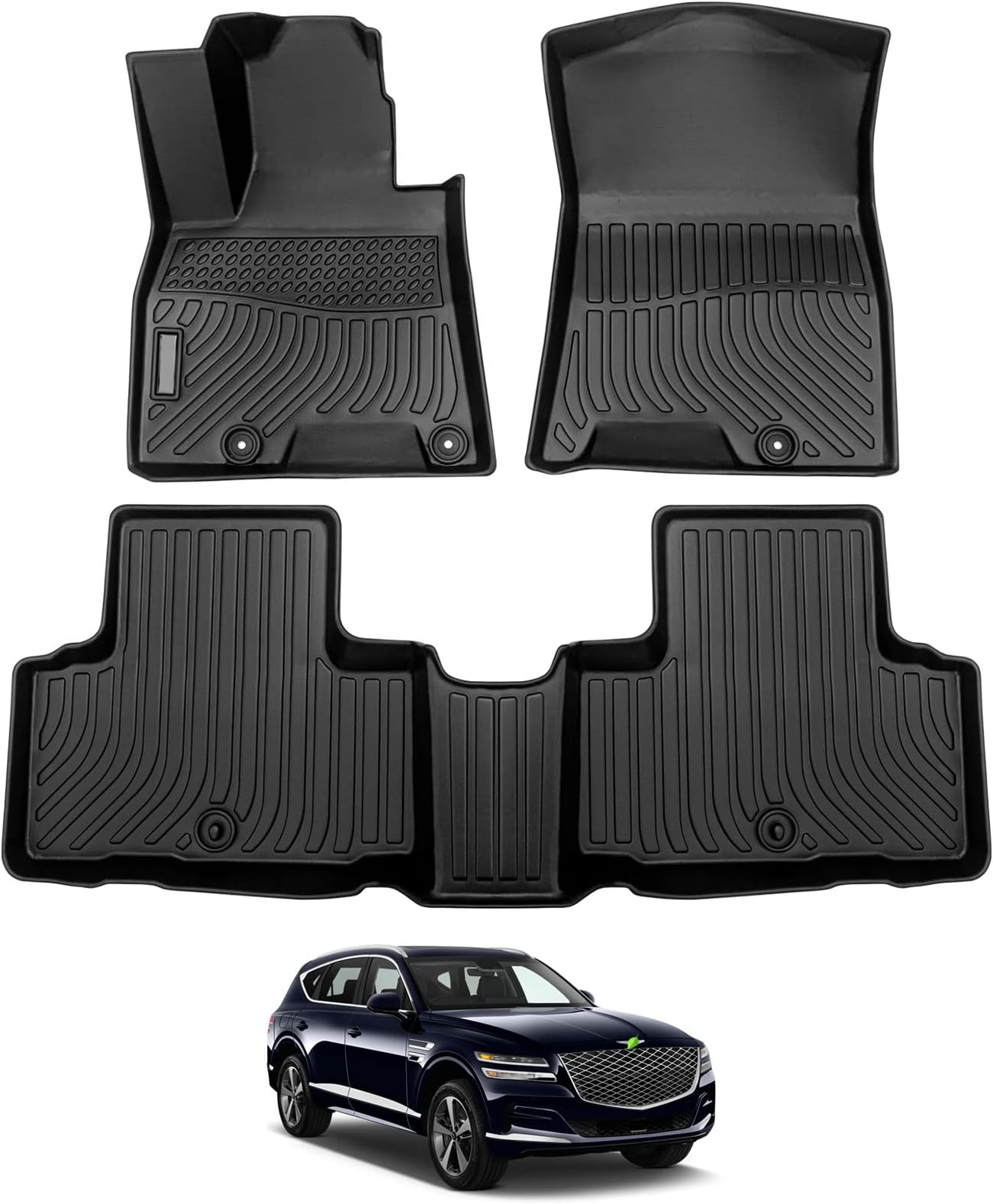 Amazon.com: SMARTLINER All Weather Custom Fit Floor Mats 1st Row Liner Set Black Compatible with ...