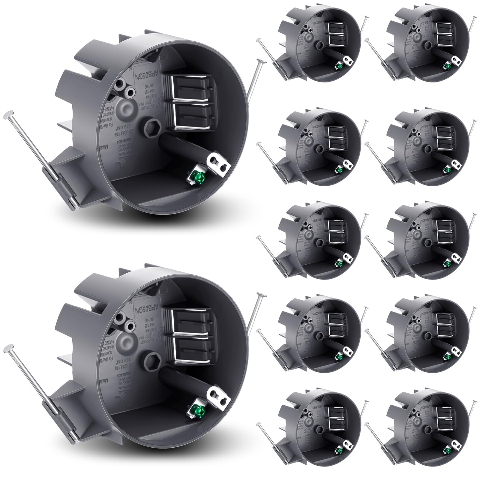 Snapklik.com : Tellegloww 12pcs 1 Gang PVC Round Ceiling Electrical Box ...