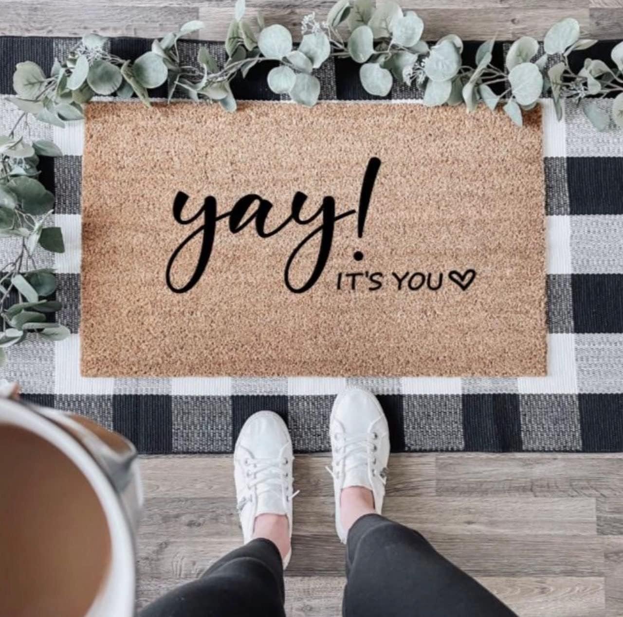 Amazon.com: Yay! It's You Doormat Cute Door Mat Welcome Mat Porch Decor ...