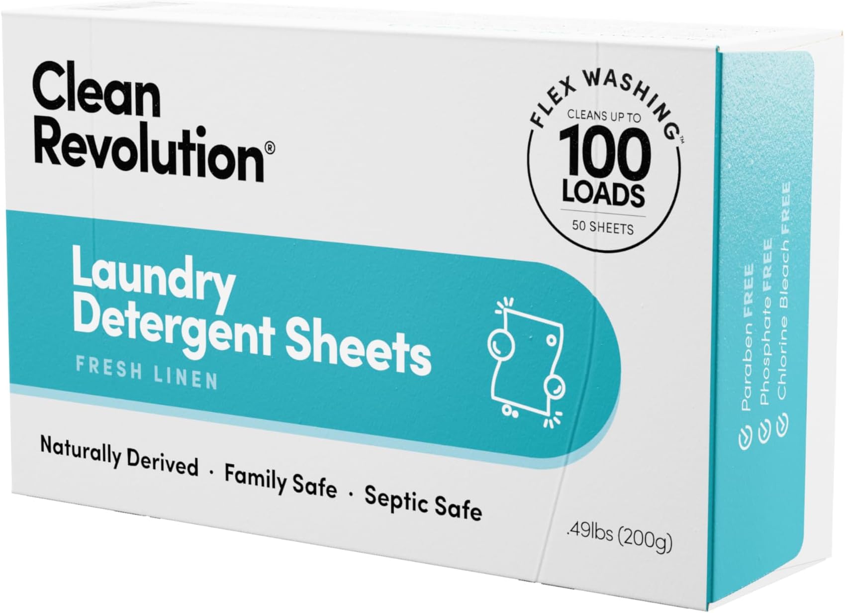 Amazon.com: Clean Revolution Laundry Detergent Sheets, 50 Sheets, 100 ...