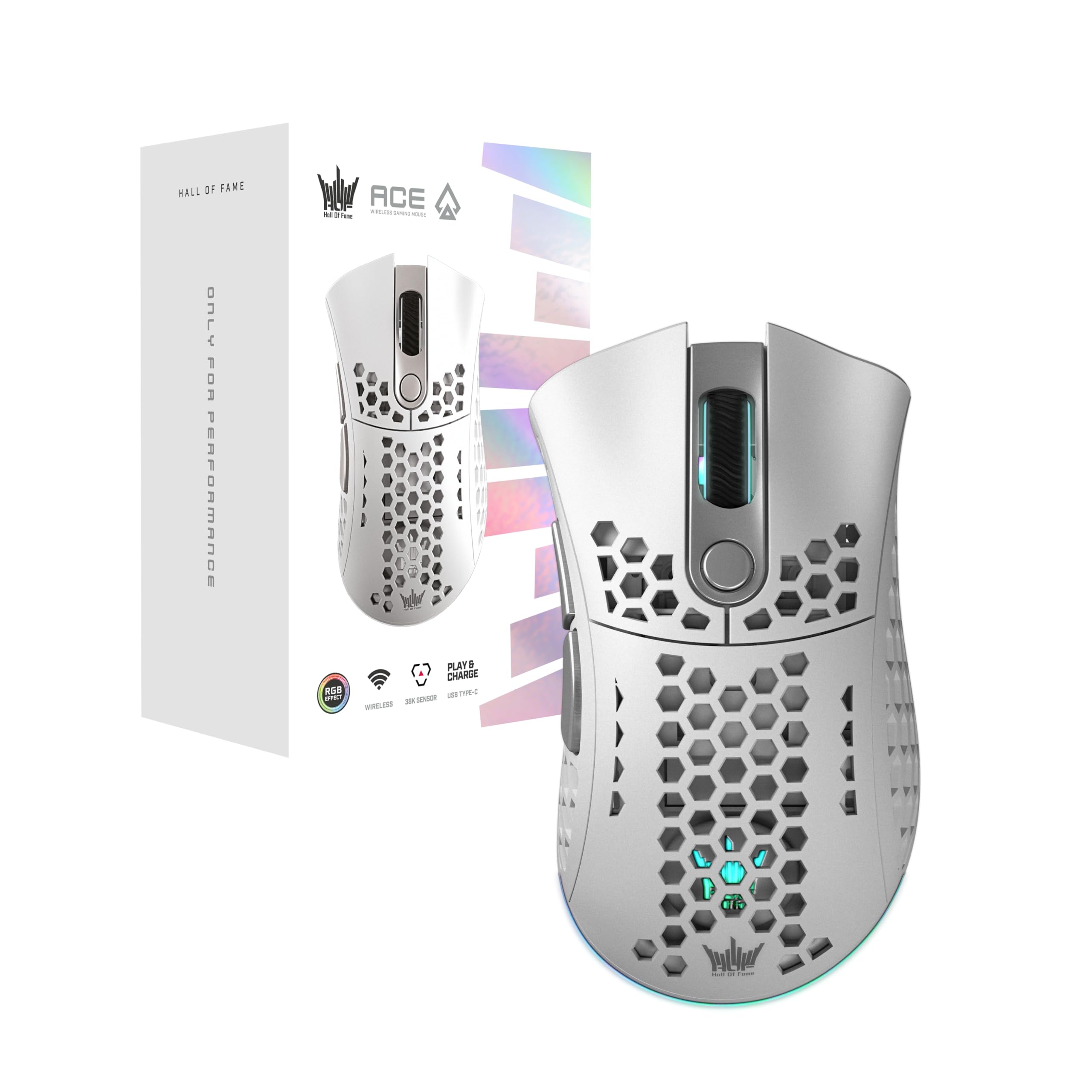 Amazon.com: HOF Ace M2 White Wireless Gaming Mouse - Nvidia Reflex ...