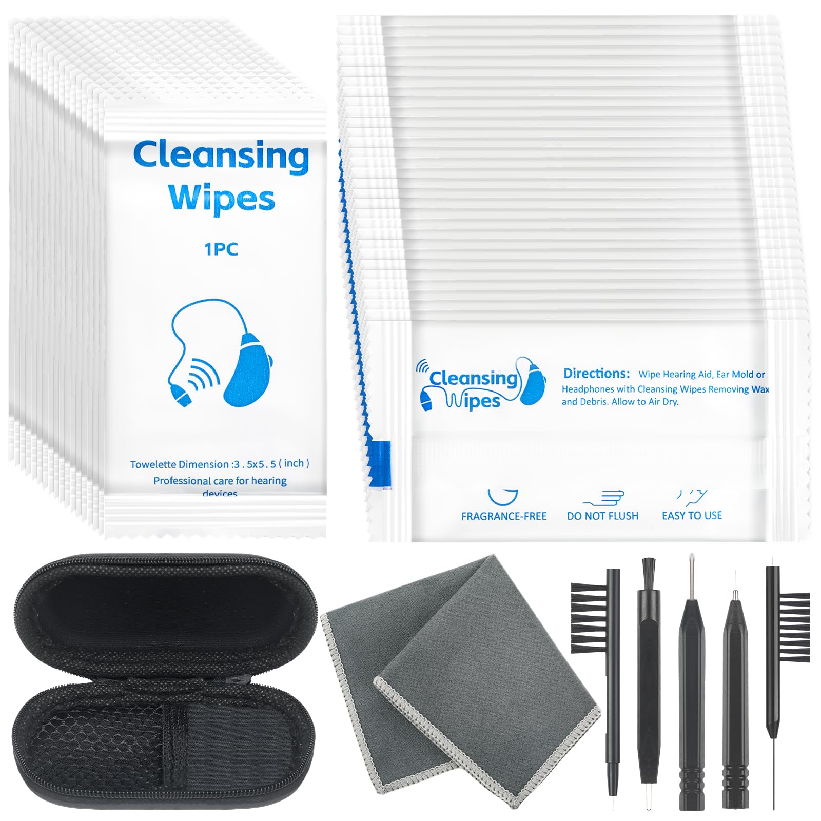 Amazon.com: Timgle 307 Pcs Hearing Aid Cleaning Kit 300 Pcs Hearing Aid ...