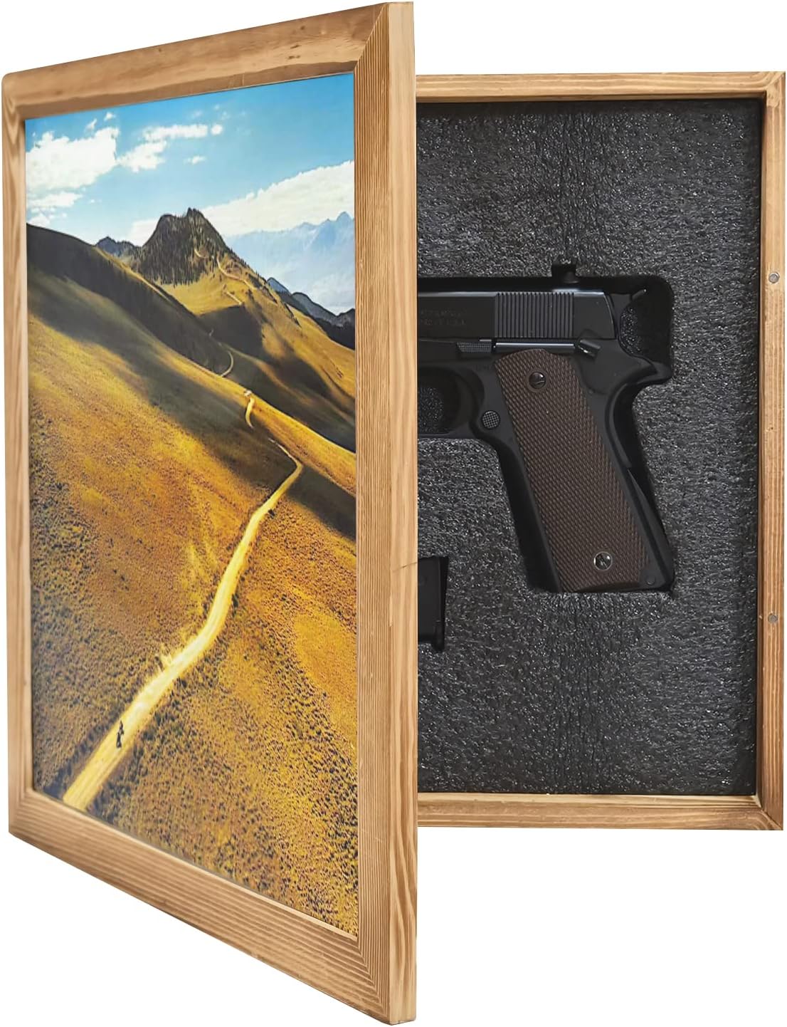 Amazon.com: Jingdekiln Wooden Pistol Rack Gun Shelf Hidden Storage ...