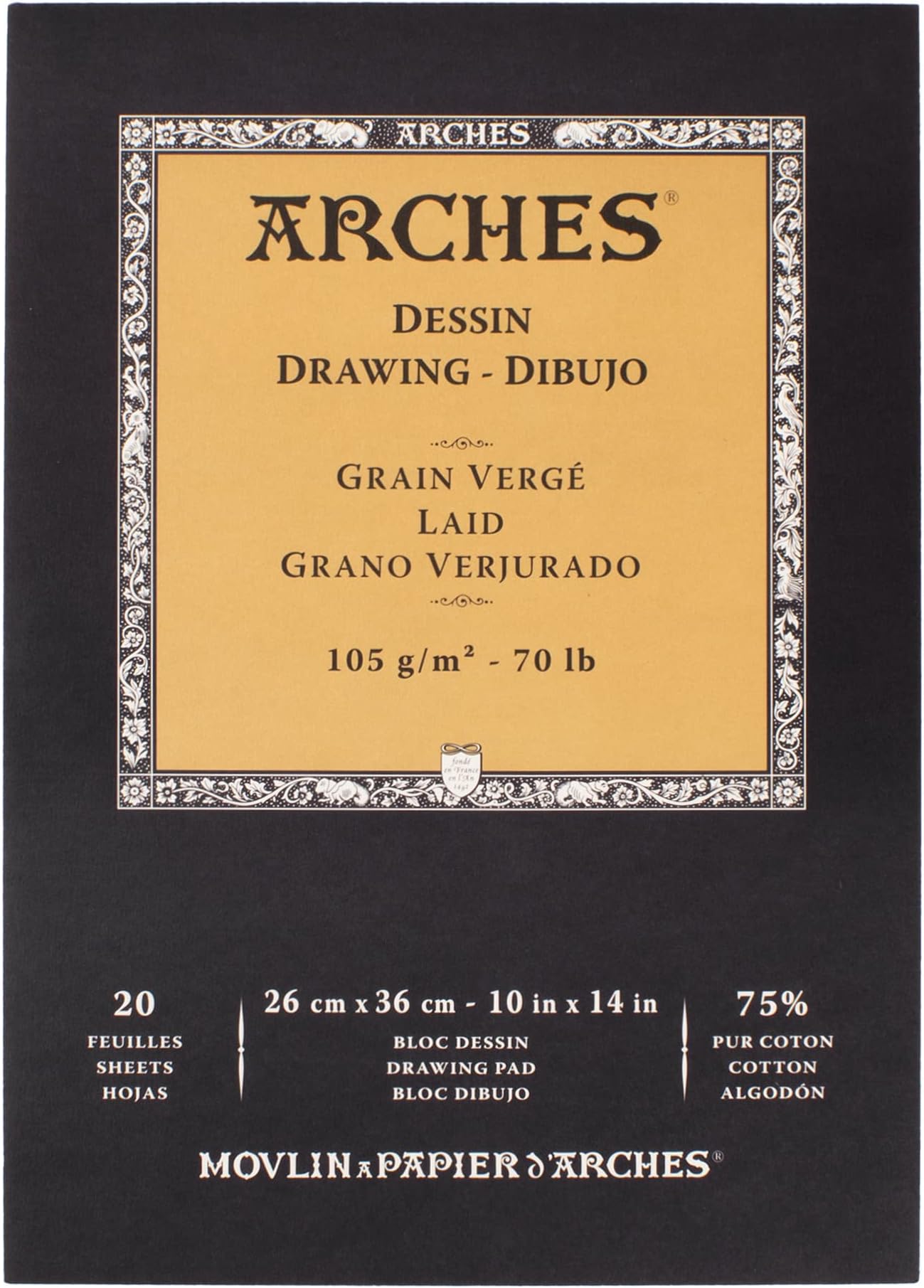 Amazon.com: Arches Ingres MBM Drawing Pad, White, 10x14 inches, 20 ...