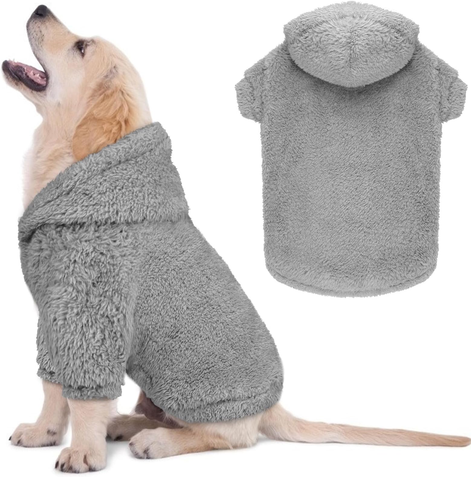 Amazon.com : Fuzzy Dog Hoodie Dog Sweater Dog Clothes Warm Soft Cozy ...