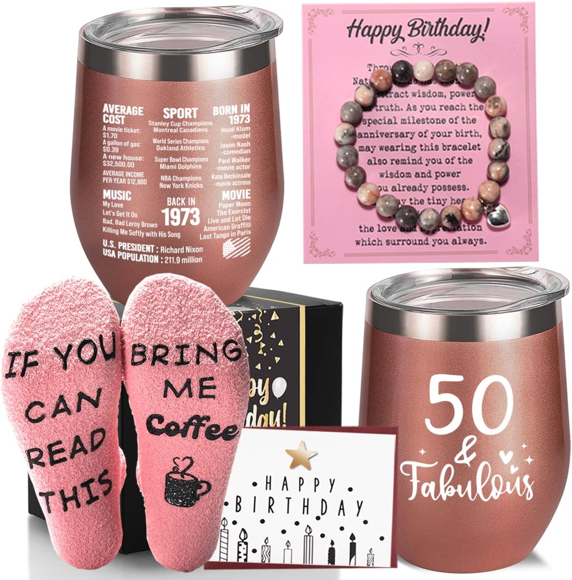 Amazon.com | 50th Birthday Gifts for Women, Turning 50 Gifts Set for ...