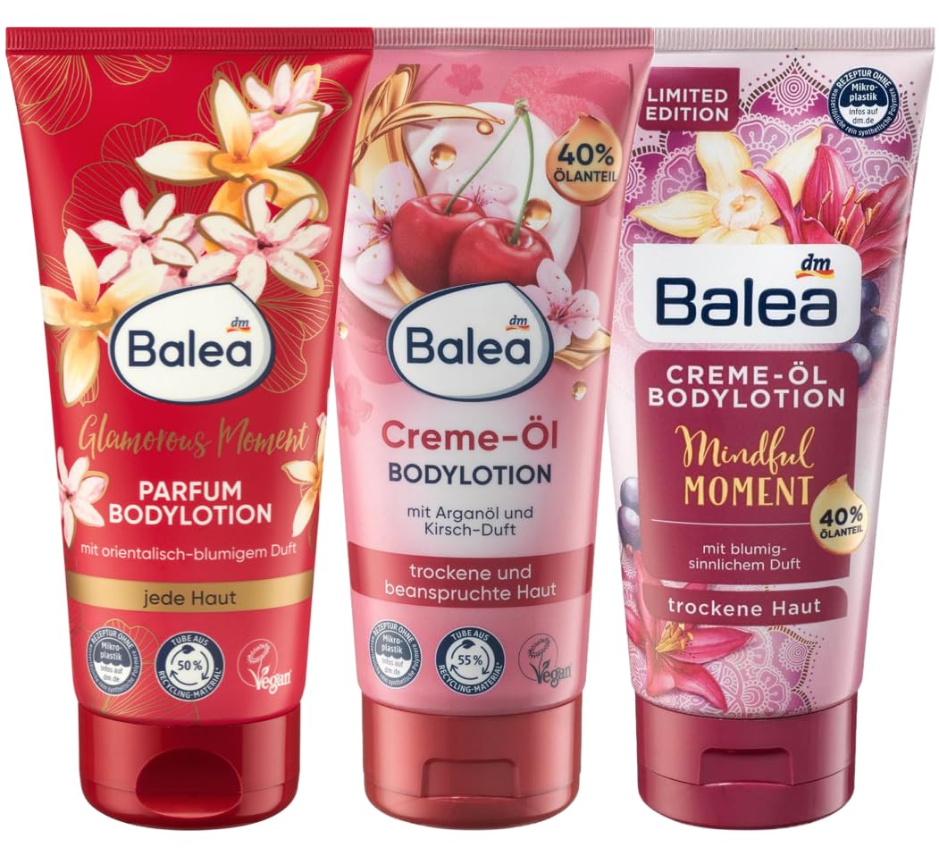 Balea 3er-Set Hautpflege: Parfum Bodylotion GLAMOROUS MOMENT ...