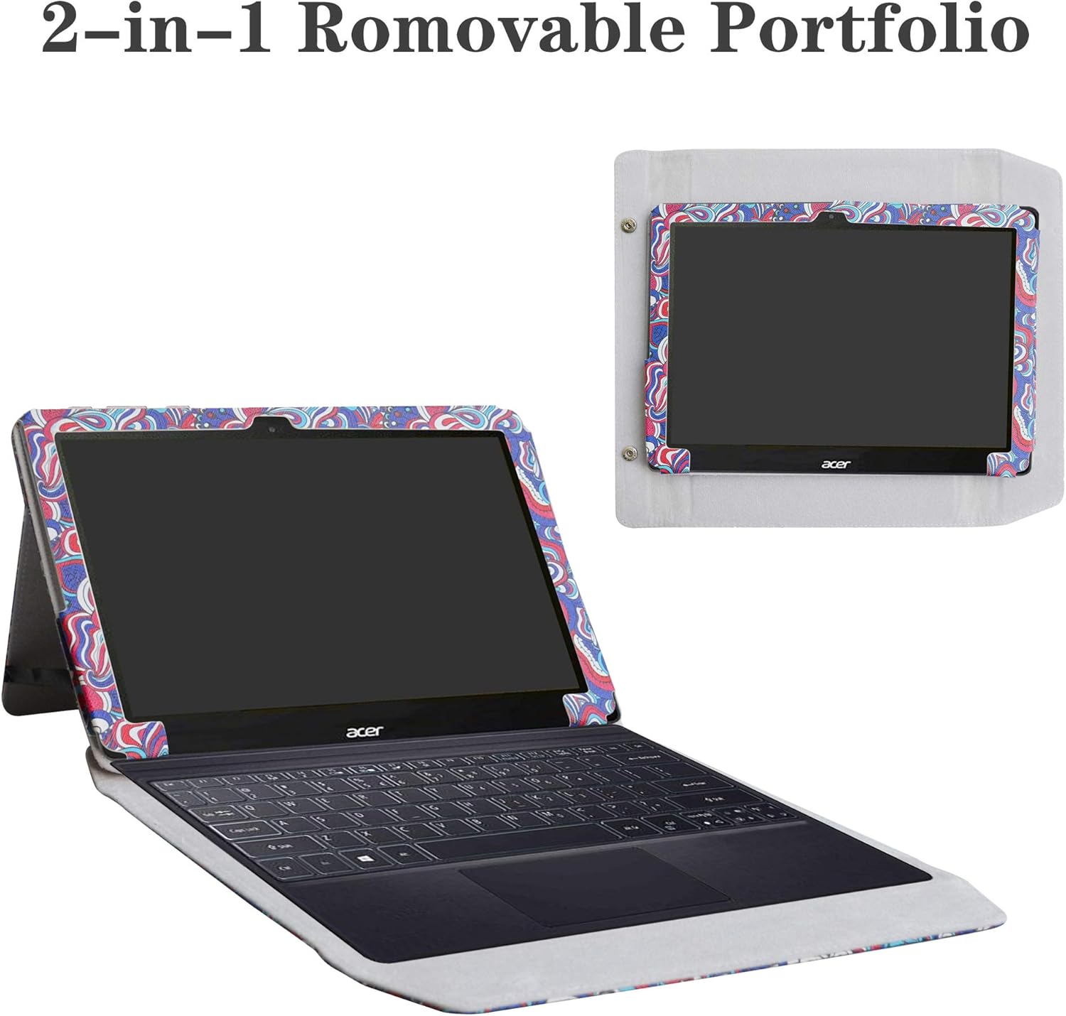 Acer Switch 3 Case,LiuShan 2-in-1 Romovable Portfolio PU Leather Folio ...