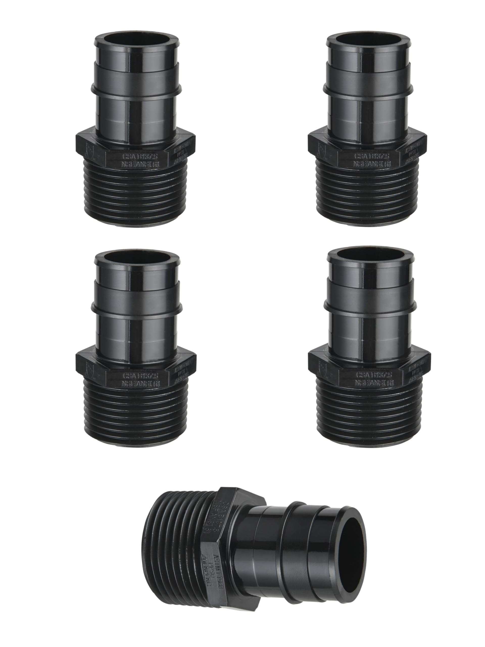 Snapklik.com : (Pack Of 5) Pex-A Poly PPSU Expansion Fitting 1" X1" Male NPT Adapter, ASTM F1960 (5)