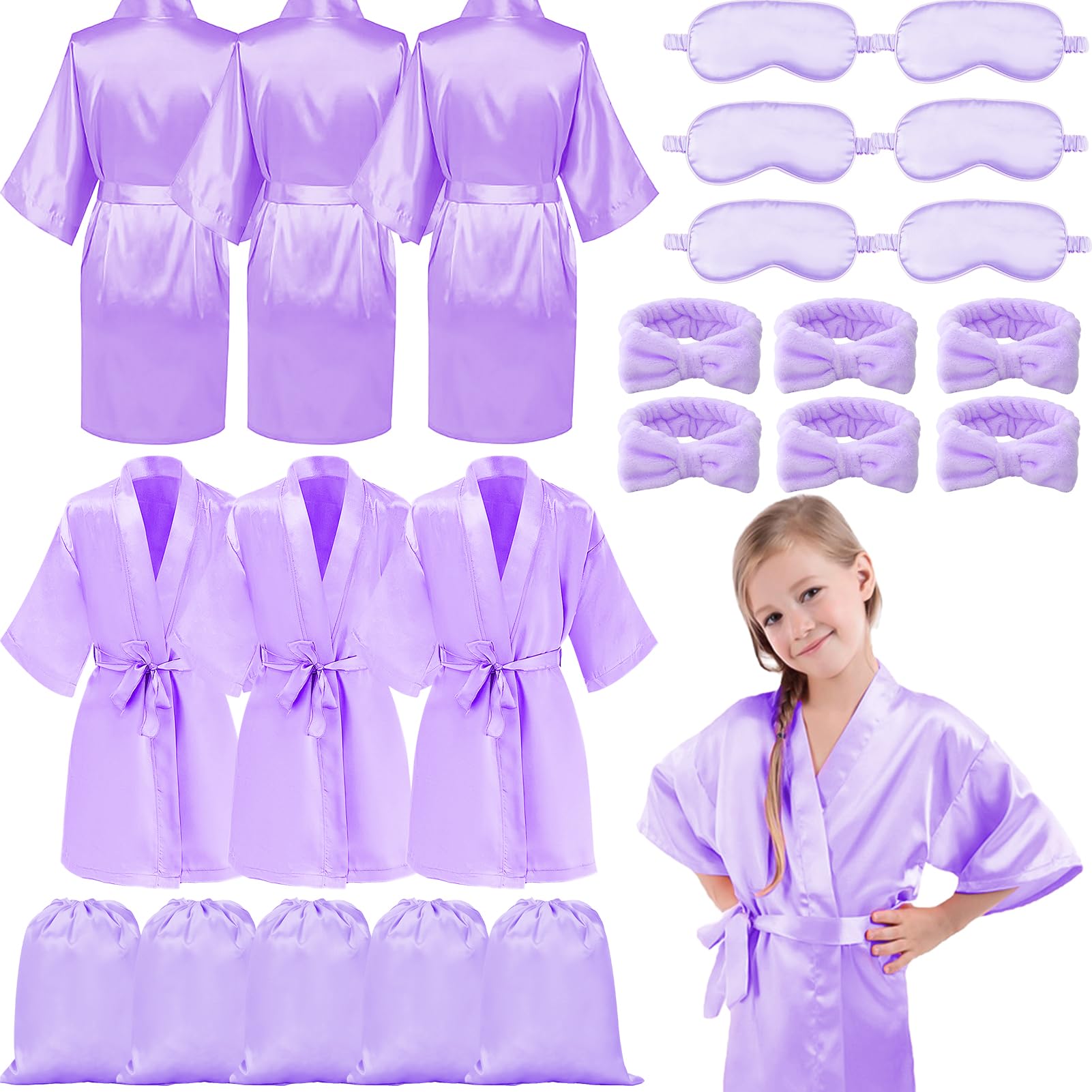 Amazon.com: KELENO 24 Spa Party Supplies for Girls Birthday Spa Satin ...