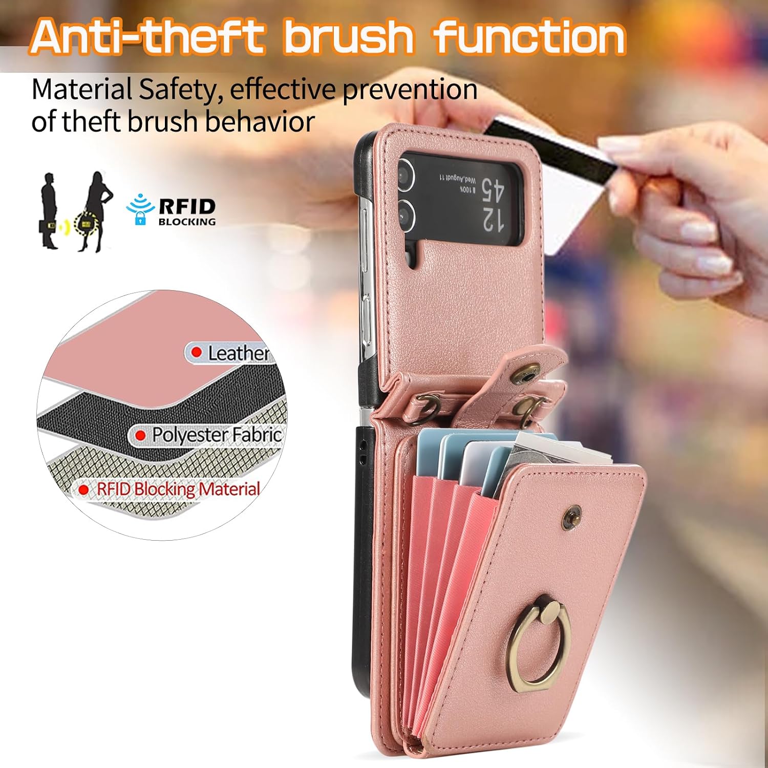 Asuwish Phone Case for Samsung Galaxy Z Flip 3 5G 2021 Wallet Cell ...