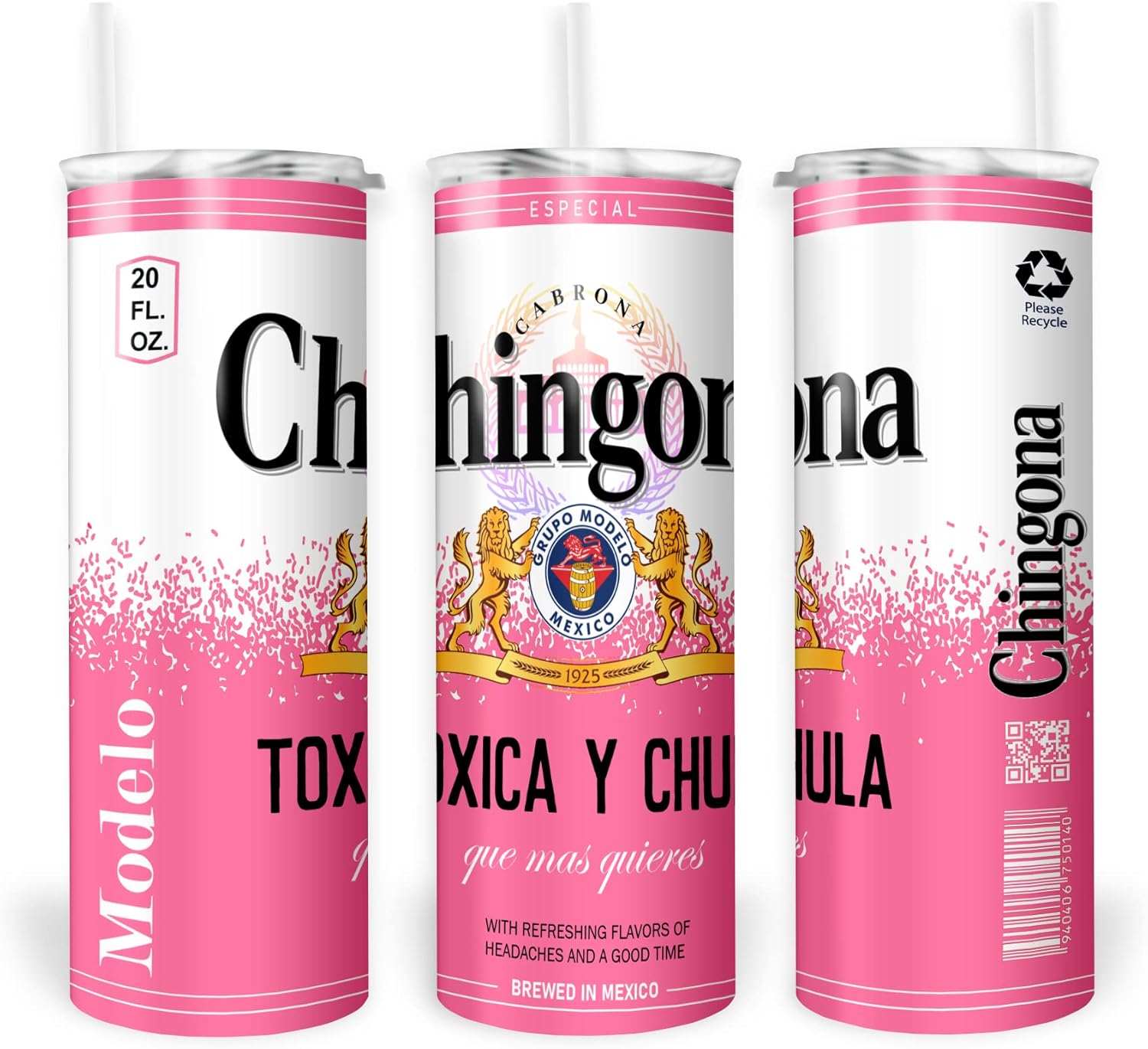 Amazon.com | KKOANA Chingona Y Toxica 20oz Skinny Tumbler Travel Mug ...