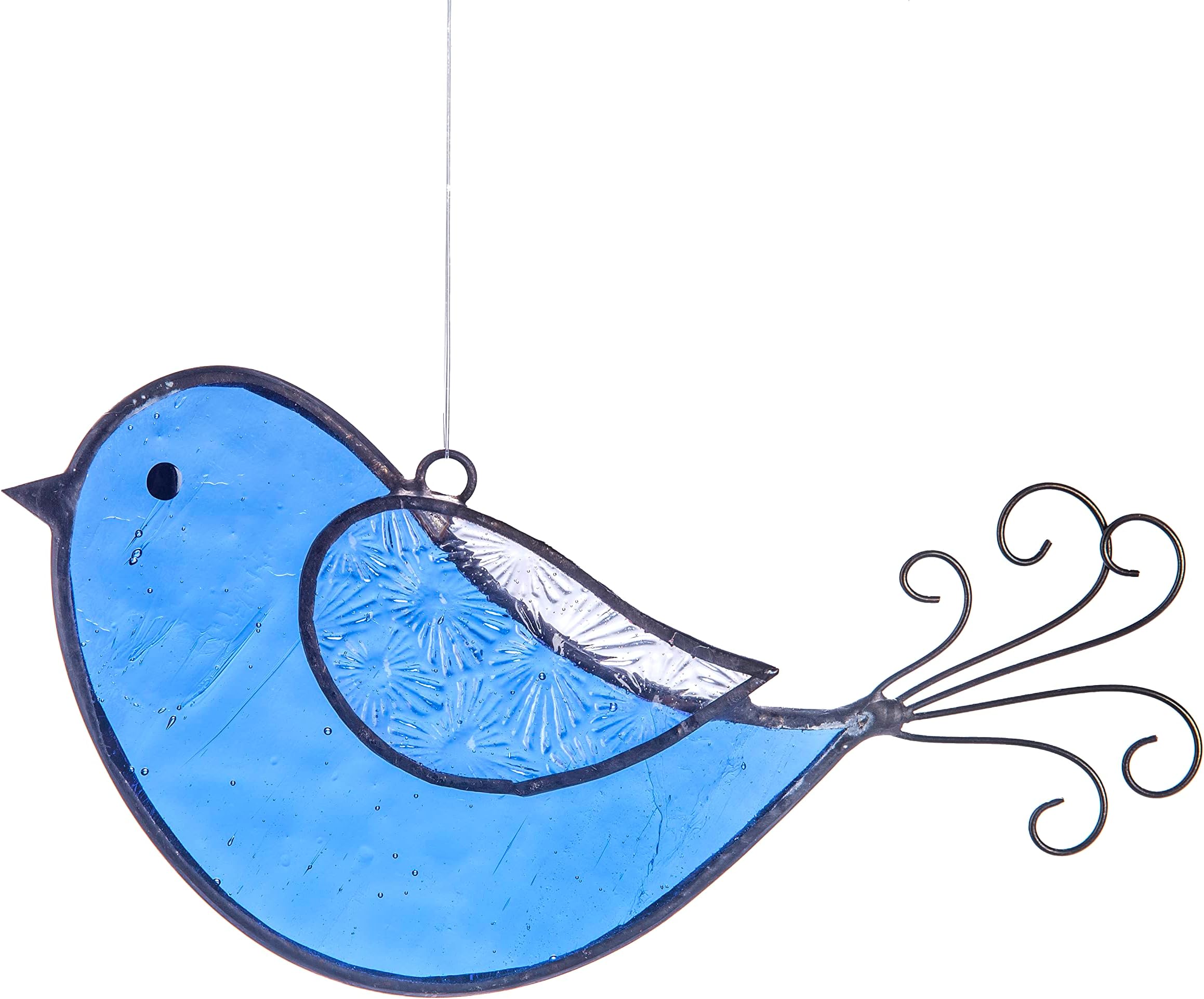 Amazon.com: Blue Bird Ornament Sun Catcher Stained Glass Window Display ...