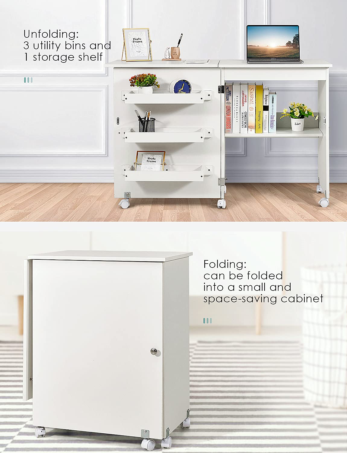 Kealive Folding Sewing Table, Multi-Functional Sewing Machine Craft ...