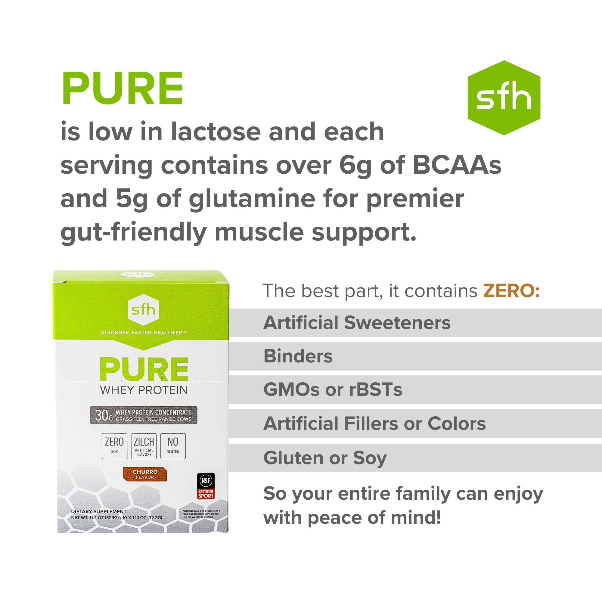 Snapklik.com : Pure Whey Protein Powder Churro Pack Of 10 Single Serves