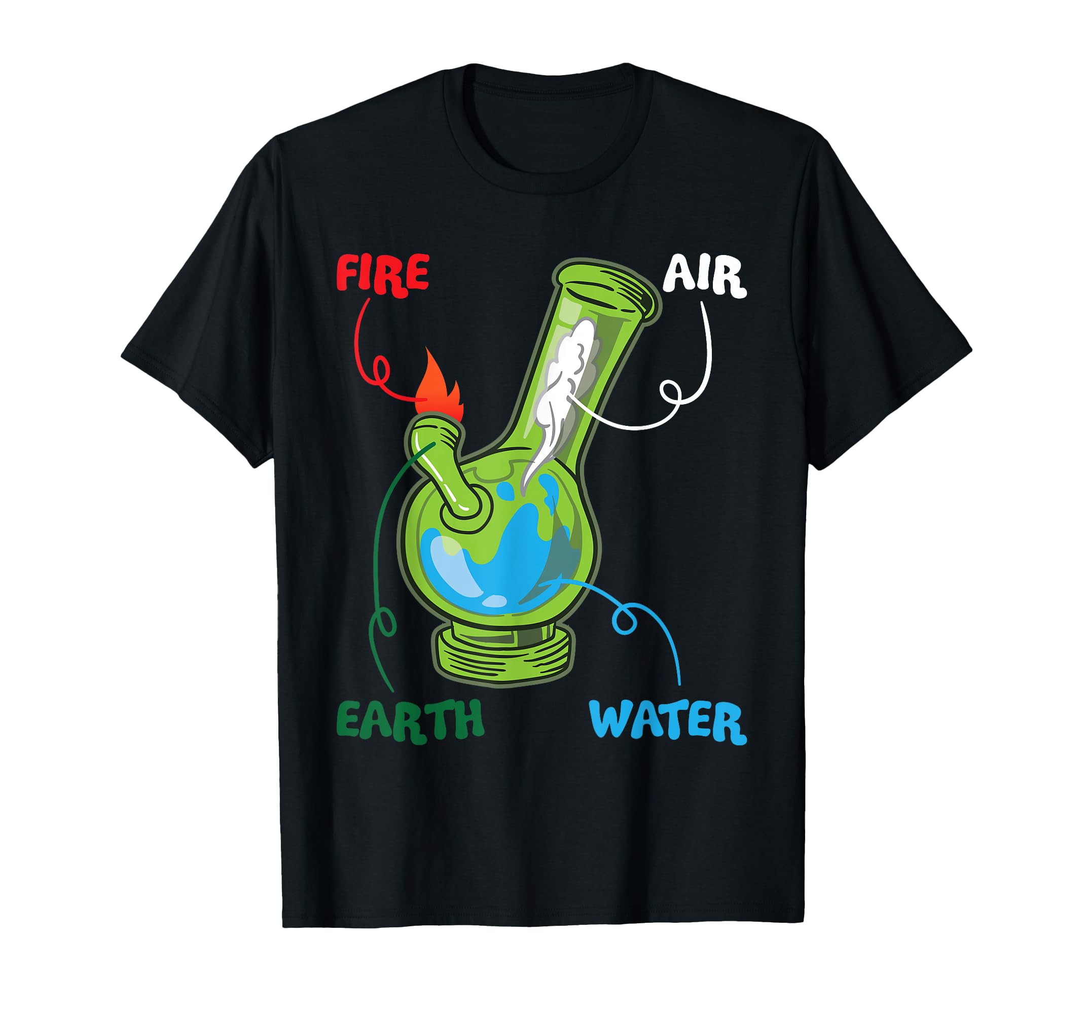 Amazon.com: Bong Elements Fire Water Air Earth Cannabis Anatomy Fun T ...