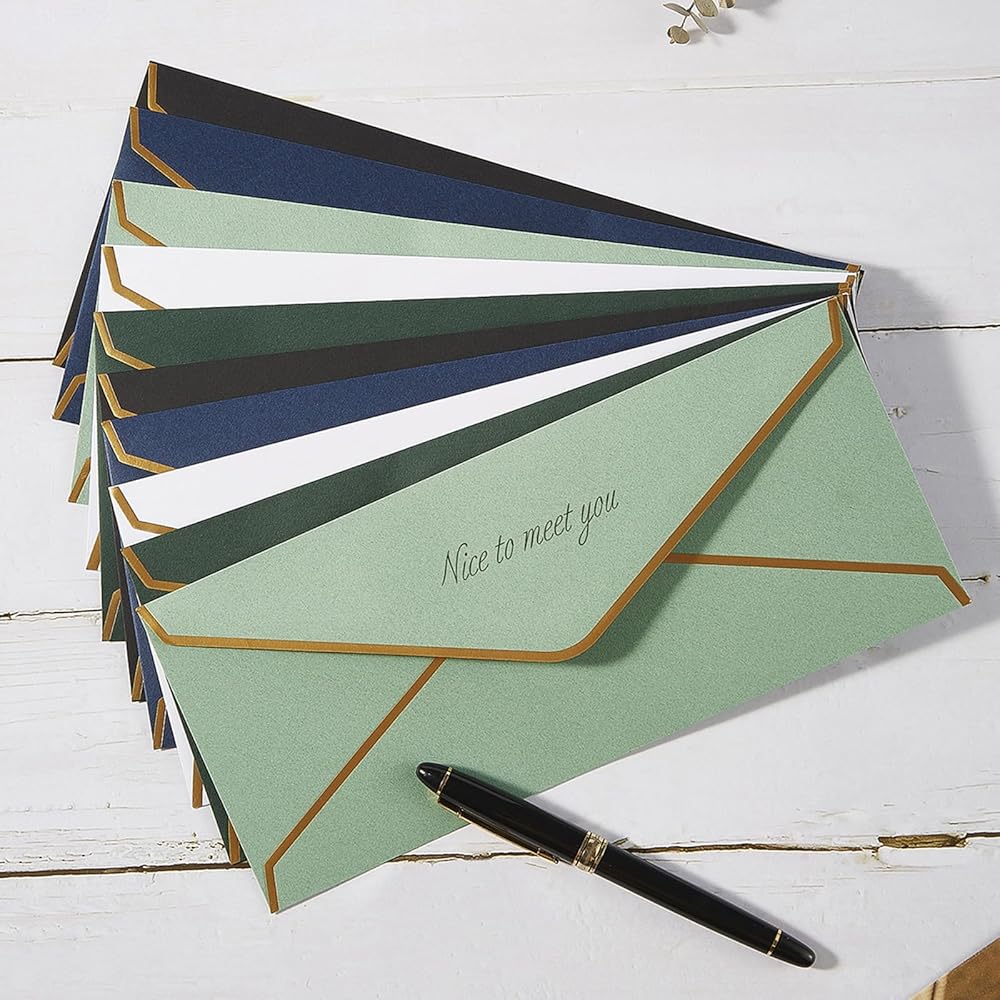 100 Pack #10 Business Envelopes with Gold Border, Nepal | Ubuy