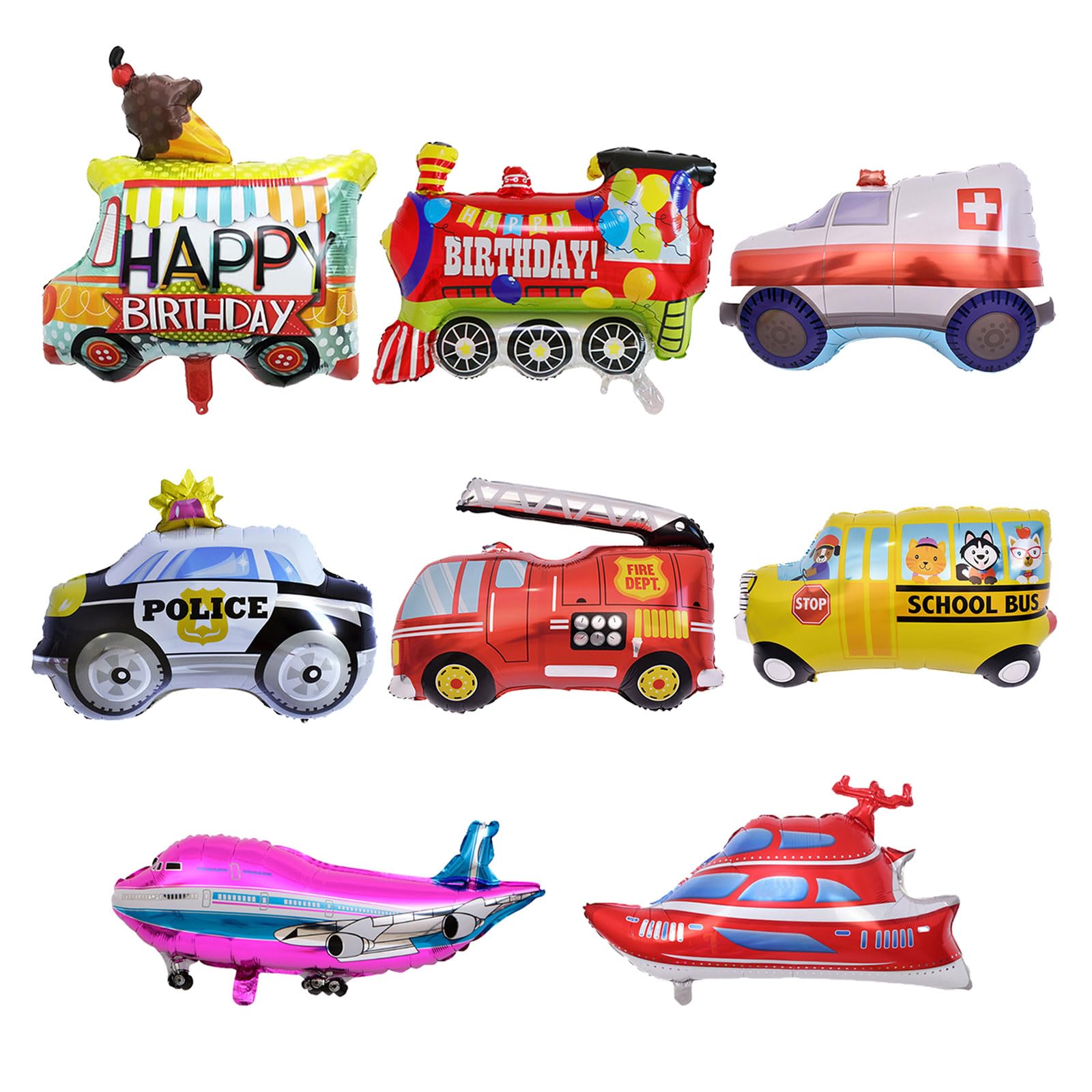 Snapklik.com : 8 Pcs Transportation Birthday Party Decorations ...