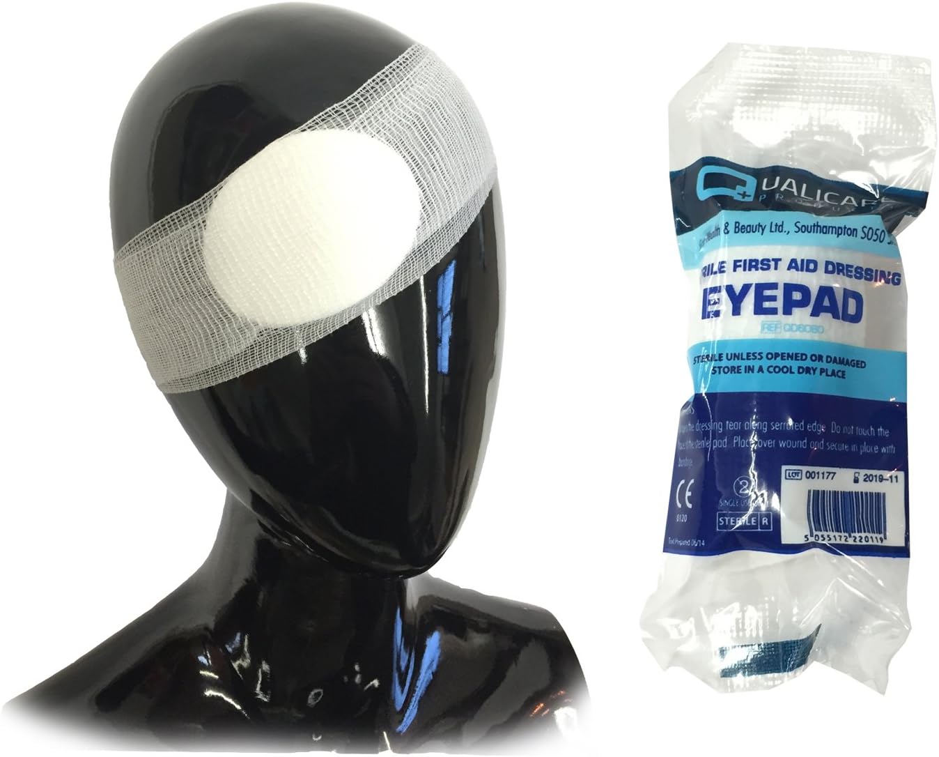 10 PACK OF QUALICARE PREMIUM FIRSTAID STERILE MEDICAL ROUND EYE PAD ...