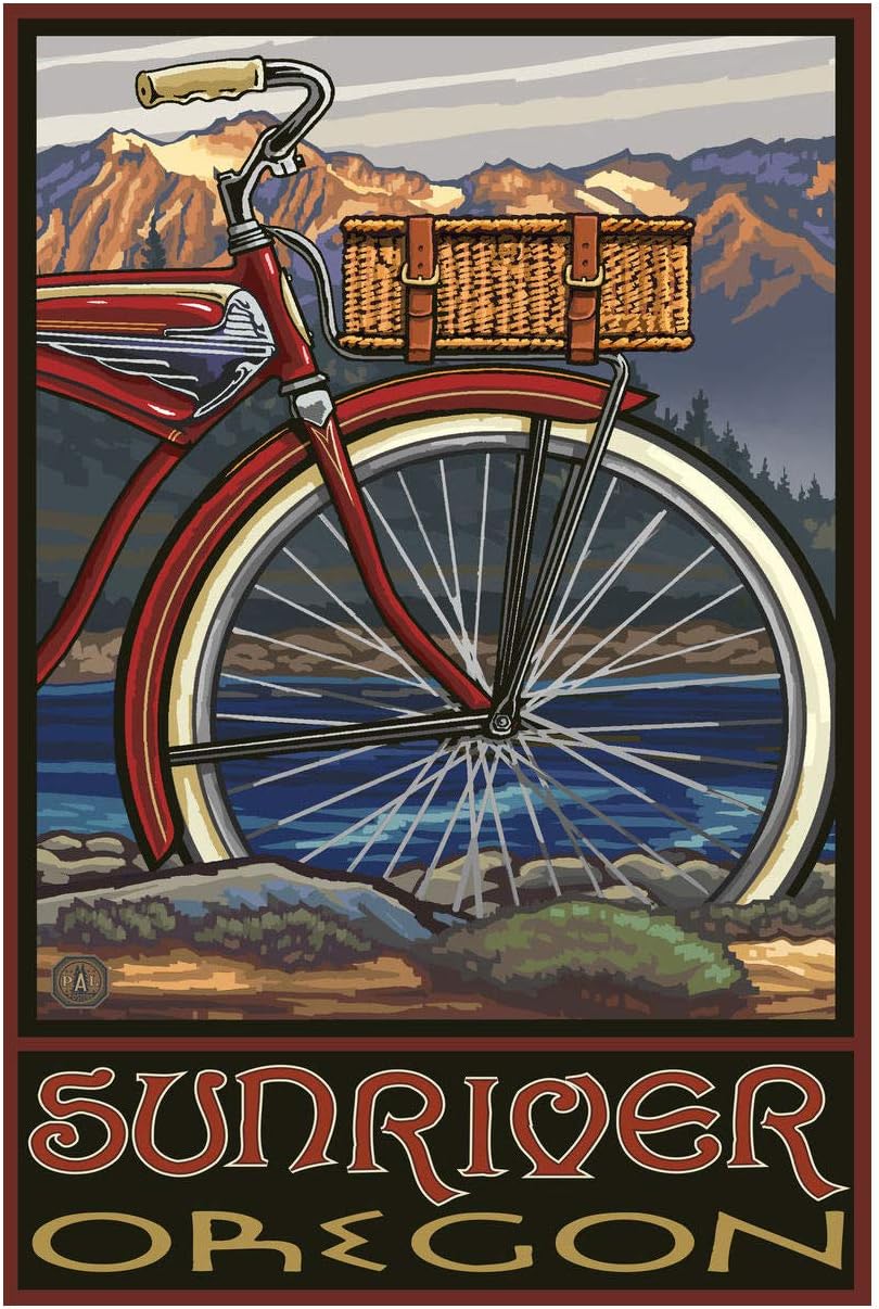 Amazon.com: Sunriver Oregon Fat Tire Bike Giclee Art Print Poster from ...