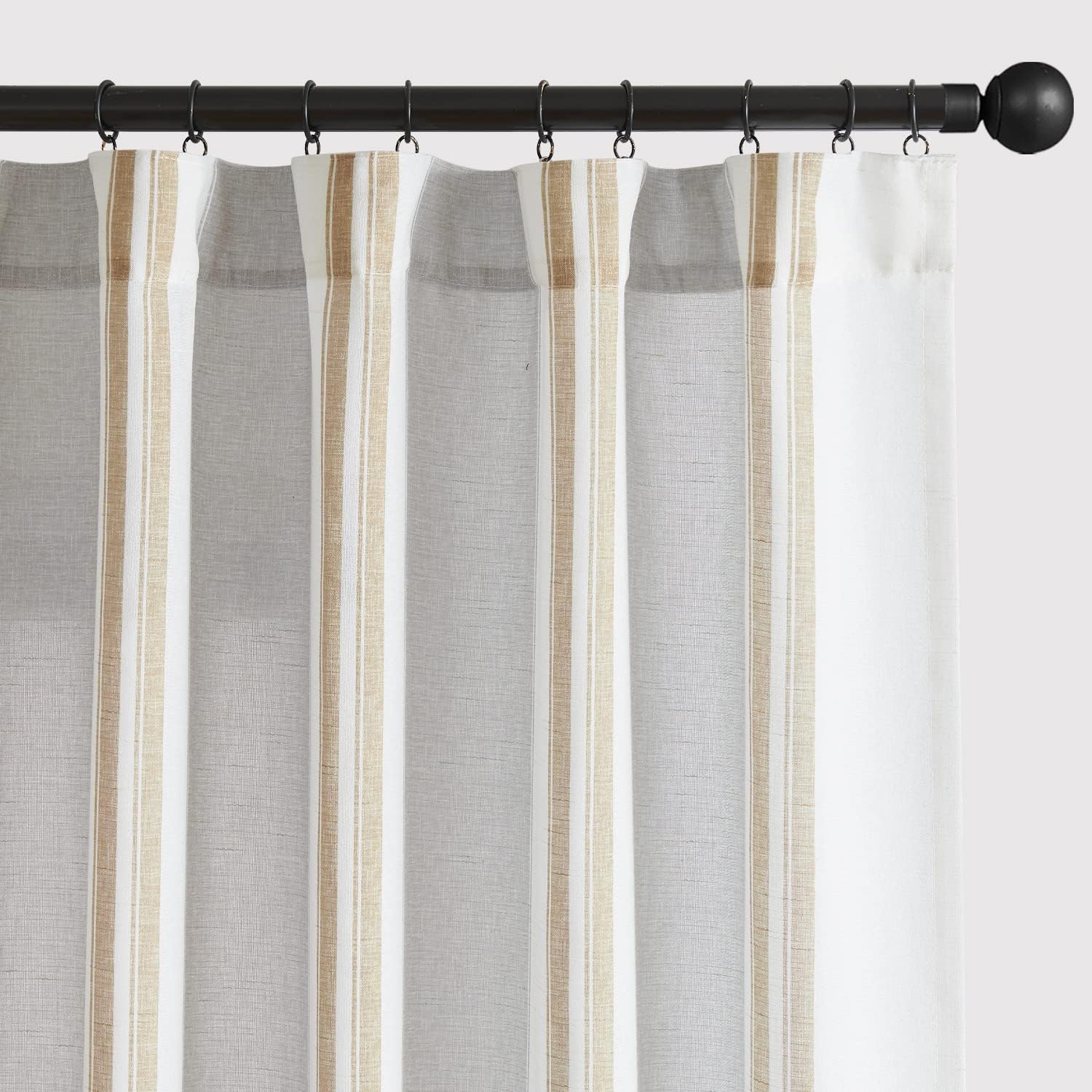 Amazon.com: jinchan Striped Linen Curtains 96 Inch Long for Living Room ...