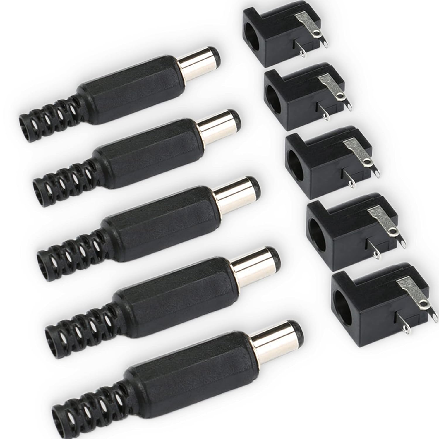 JUKR PCB Mountable Universal DC Adopter Jack Male PIN Female Barrel ...